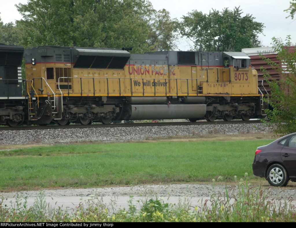 UP SD9043 #8073 on a NS westbound fall of 2011